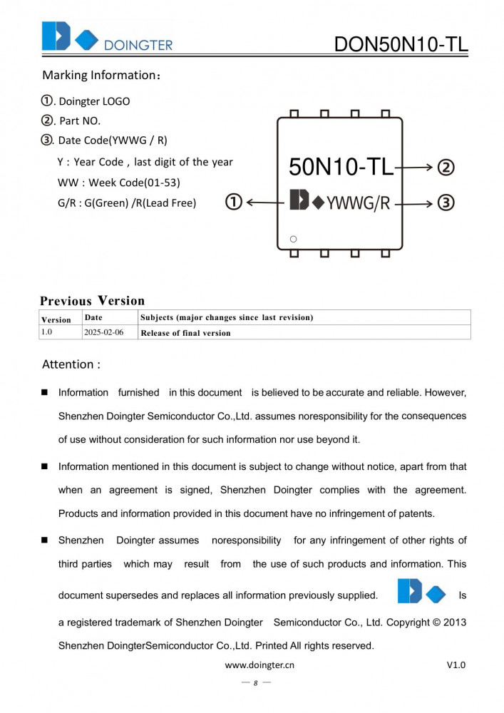 DON50N10-TL datasheet page 8