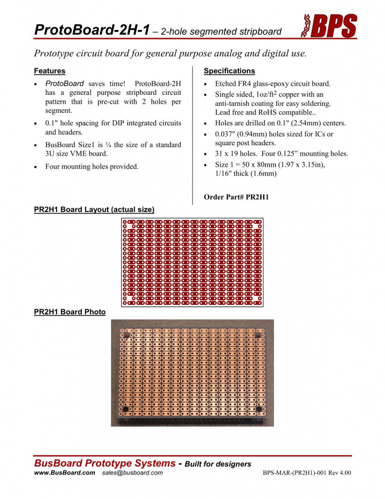 PR2H1 product documentation image 1