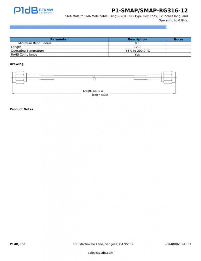 P1-SMAP/SMAP-RG316-12 product document image, page 2