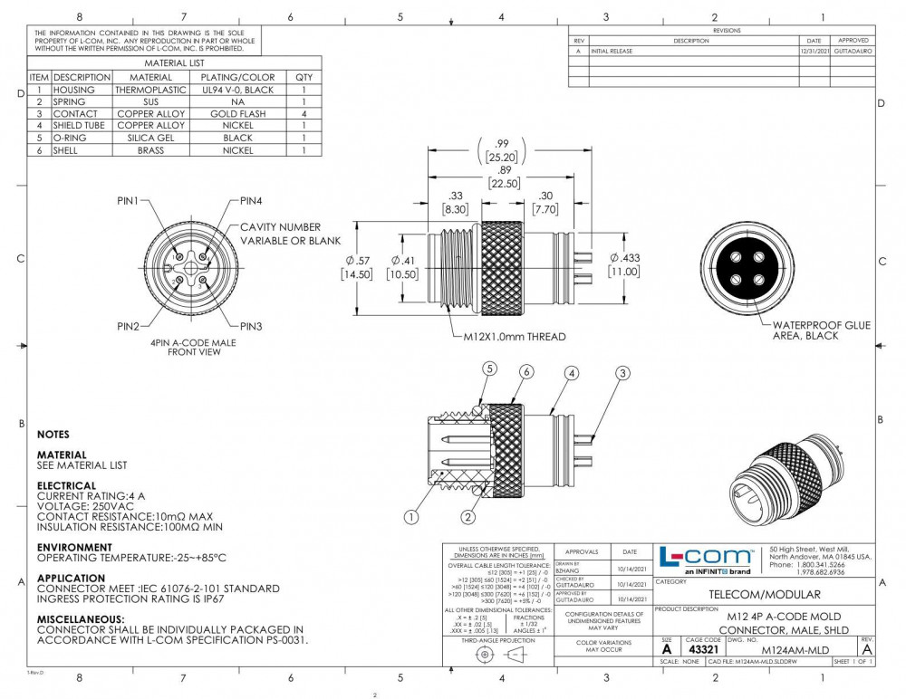 L-com M124AM-MLD technical document preview