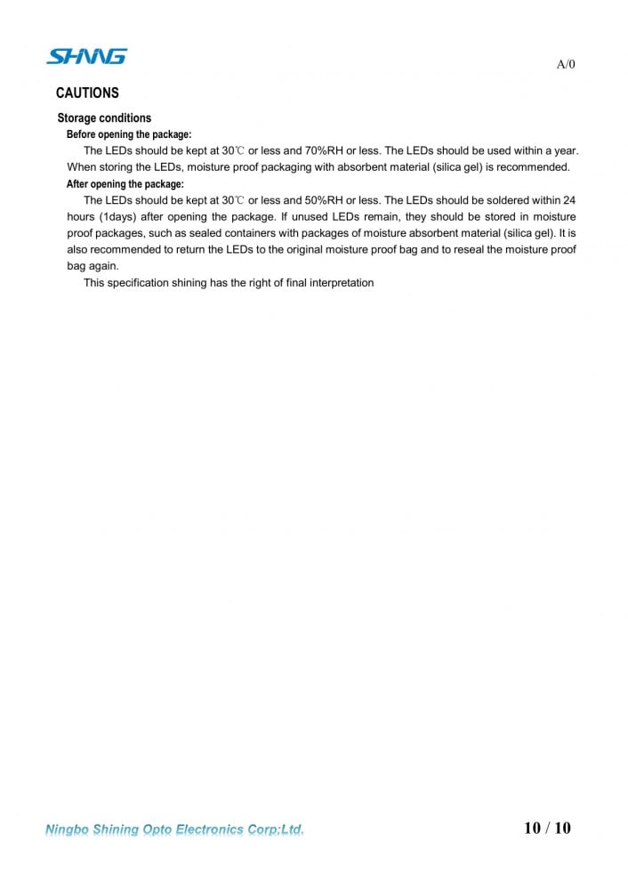 SN-NE2835PAED60KG-N datasheet page 10