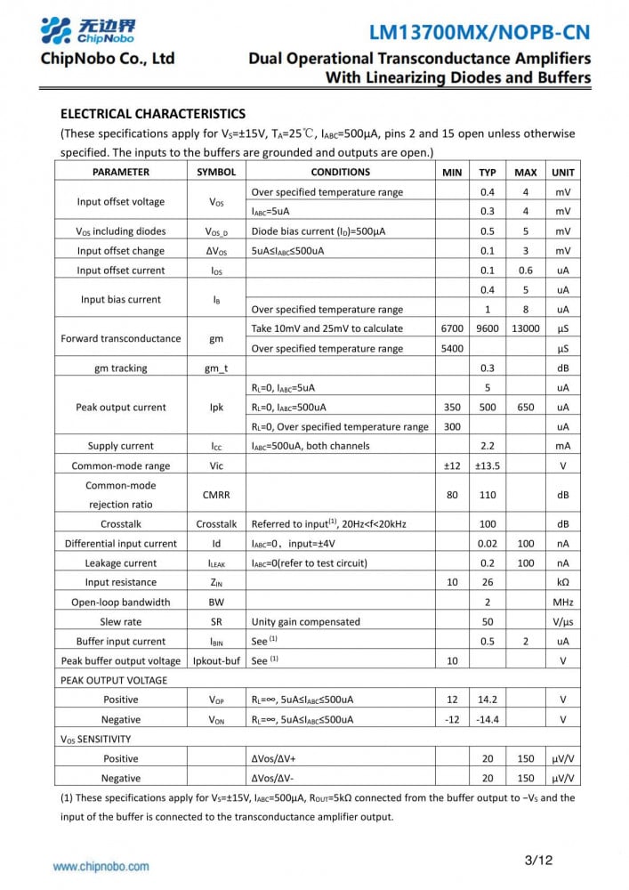 LM13700MX/NOPB-CN datasheet page 3