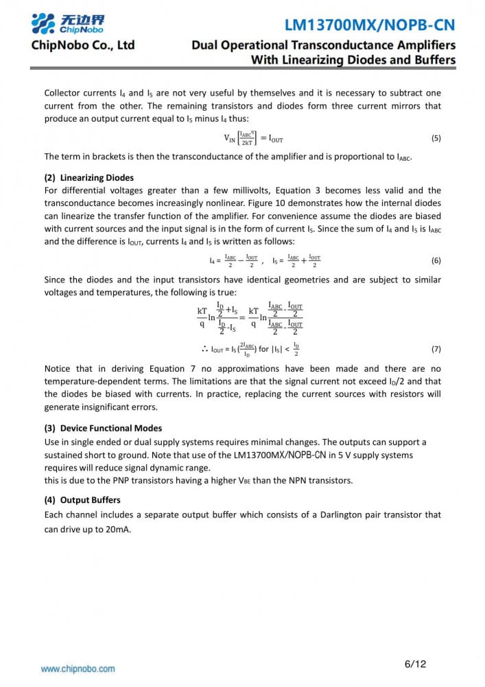LM13700MX/NOPB-CN datasheet page 6