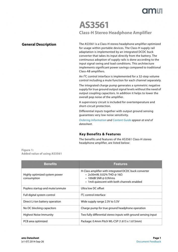 AS3561 documentation page 1