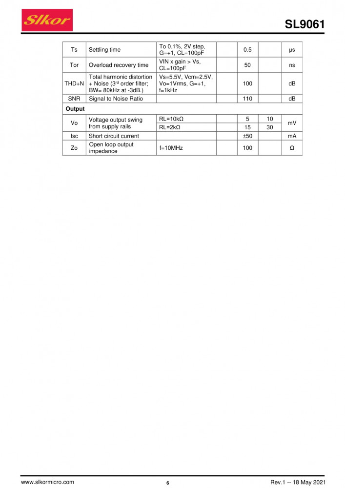 SL9061A datasheet page 6