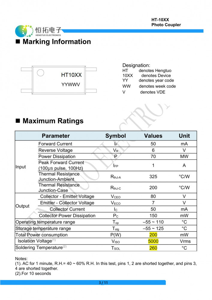 HT-1019-TP1 datasheet page 4