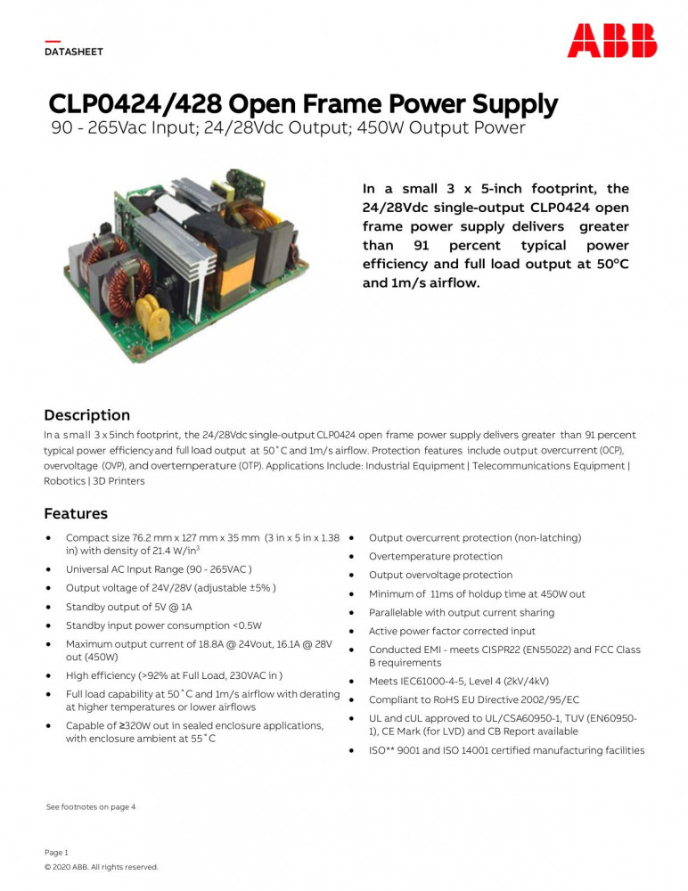 CLP0424FPXXXZ02A datasheet page 1
