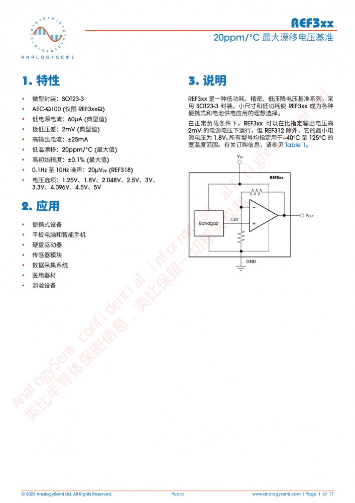 REF320SOT233 datasheet page 1
