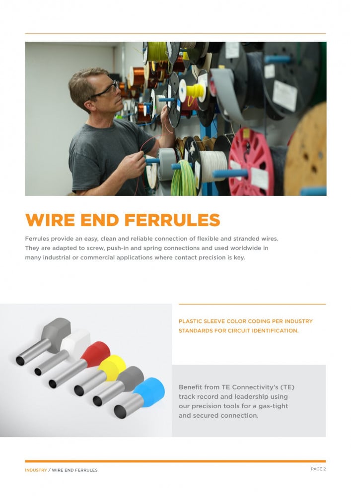 TE Connectivity wire end ferrules brochure page 2
