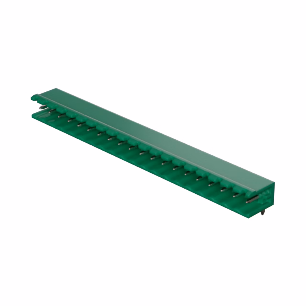 5.08mm Pitch Eurostyle Right-Angle PCB Header, Open Ends, Green Housing, 20 Circuits for sale