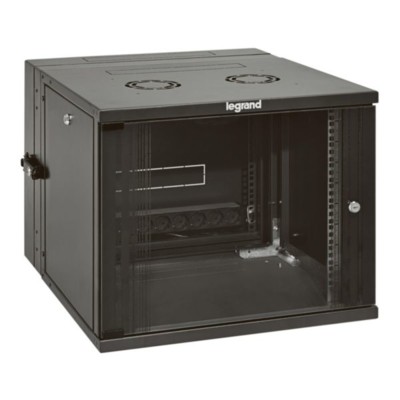 Wall-mounting cabinet 19 inches 15U 600mm width 610mm depth with rear pivoting body