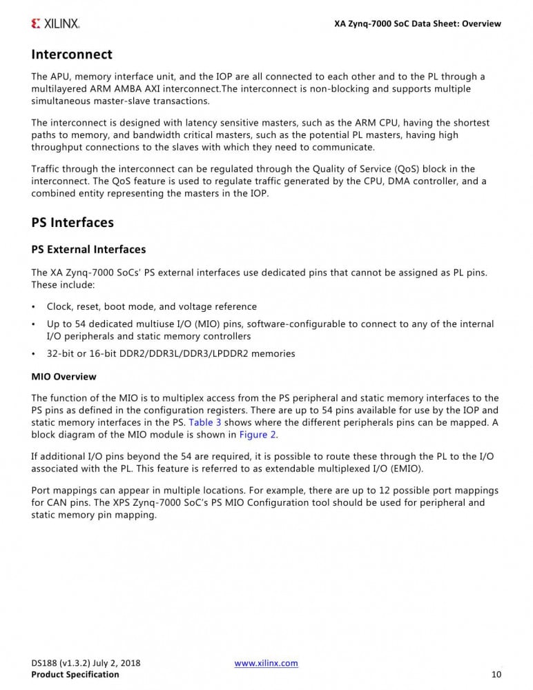 XA Zynq-7000 documentation page 10