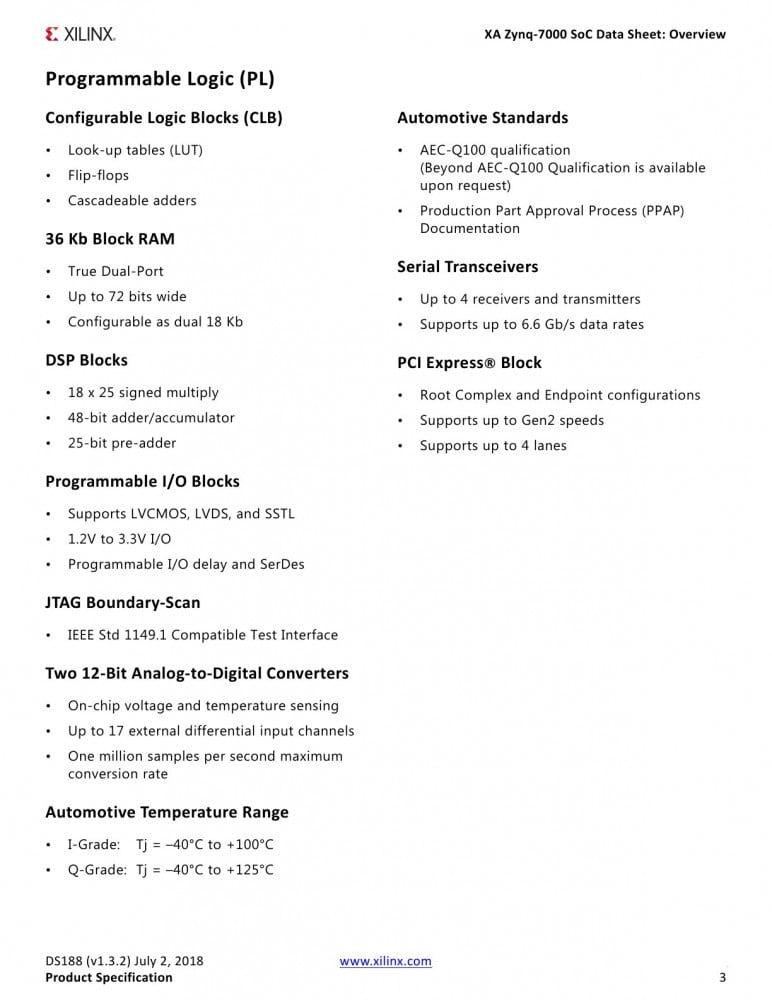 XA Zynq-7000 documentation page 3