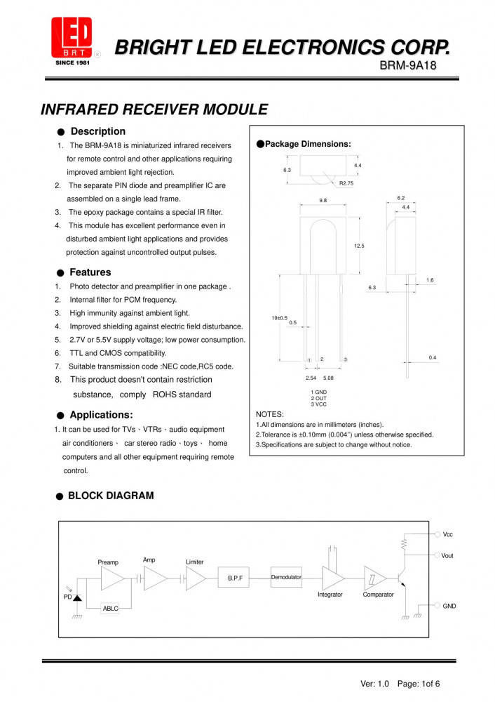 BRM-9A18 technical document page 1
