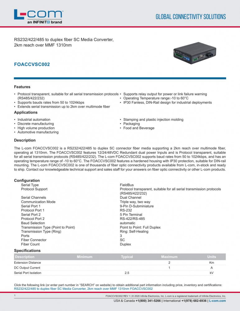 FOACCVSC002 technical document page 1
