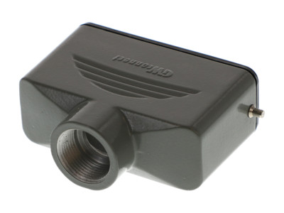 Heavy-Duty Standard (STD) Double Lever Surface Mount Housing, Die-cast Aluminum, with 2 Levers, with Gasket, Size 10B «57x27», Pg29 Thread, High Construction, Grey