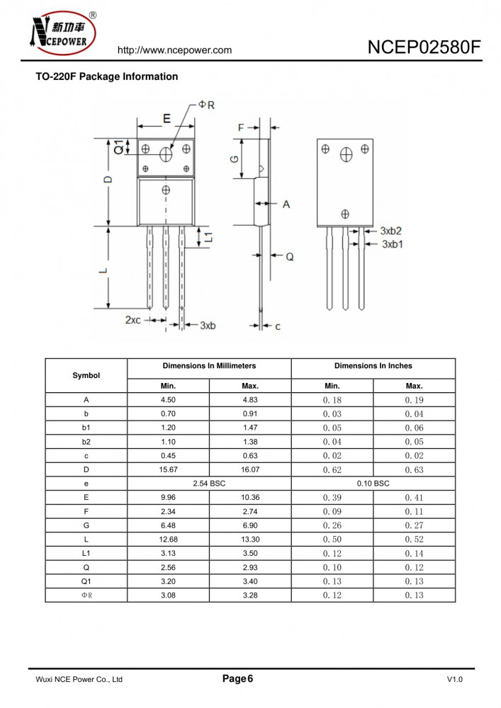 NCEP02580F datasheet page 6