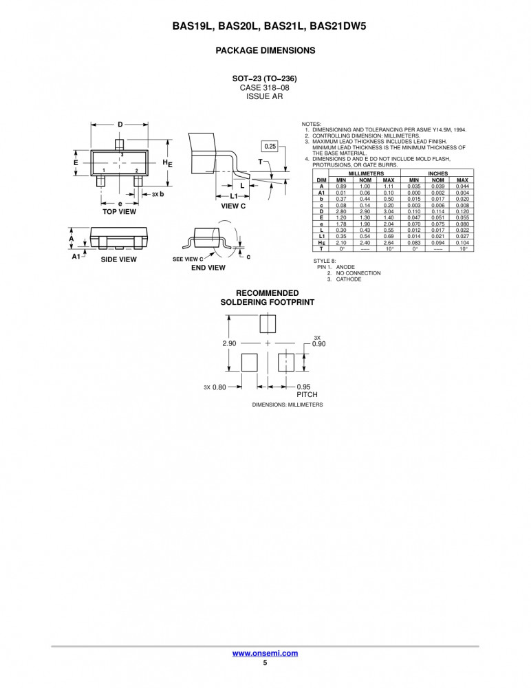 BAS20LT1G datasheet page 5