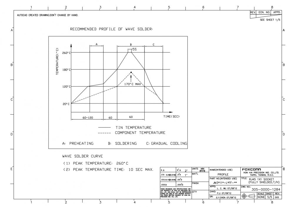 FOXCONN JM37115-L0FF-4F technical drawing sheet 5