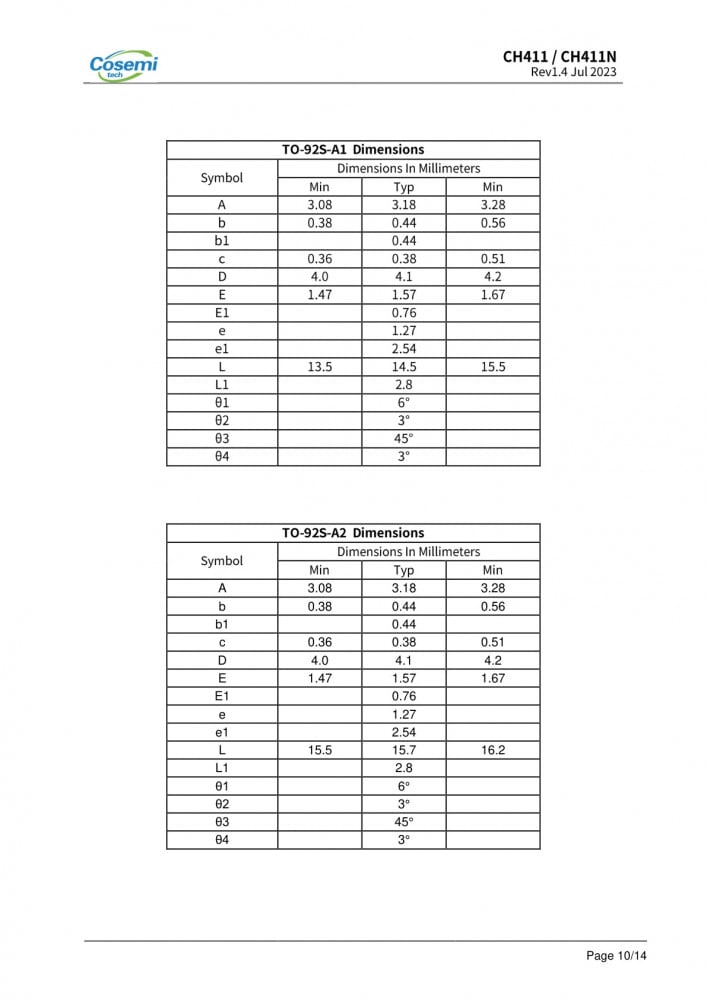 CH411TB datasheet page 10