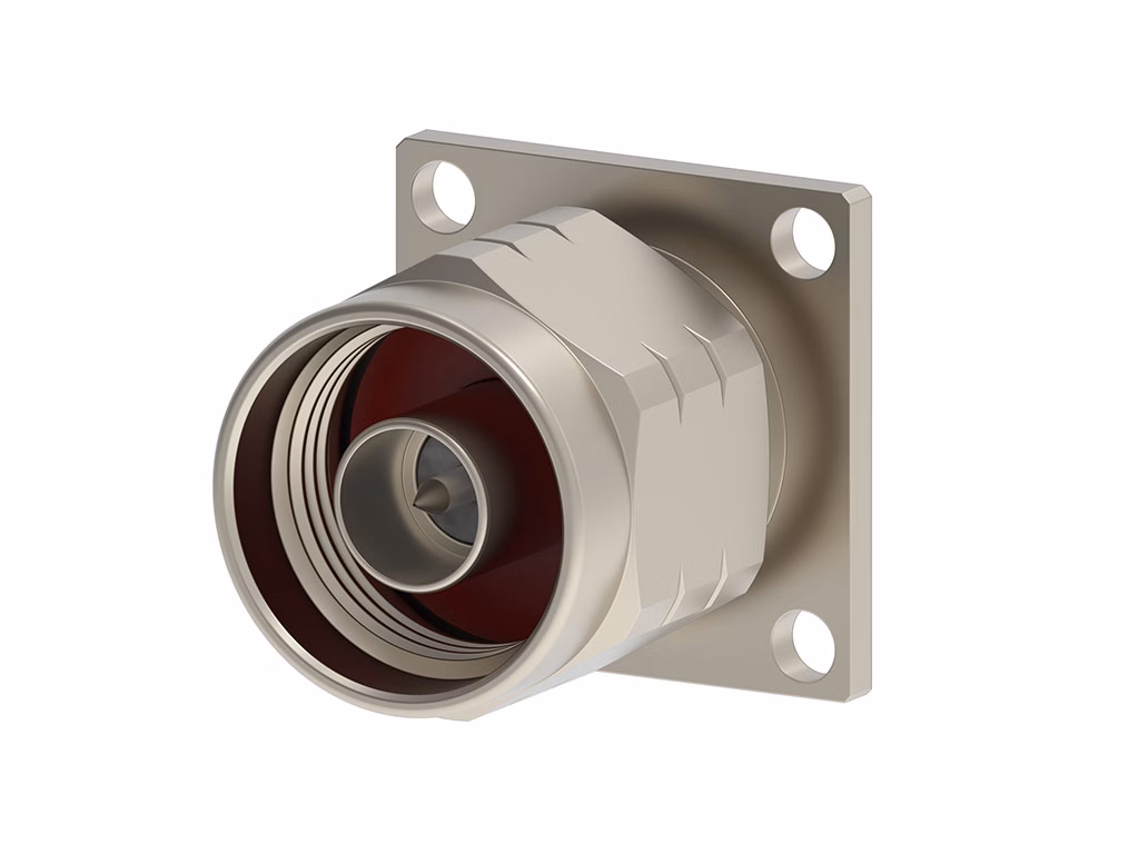 N Jack, Straight, Crimp, RG-141, RG-303 and RG-58 Cable, Brass Body, Nickel (Ni) Plated, One Piece Per Bag, 50 Ohms
