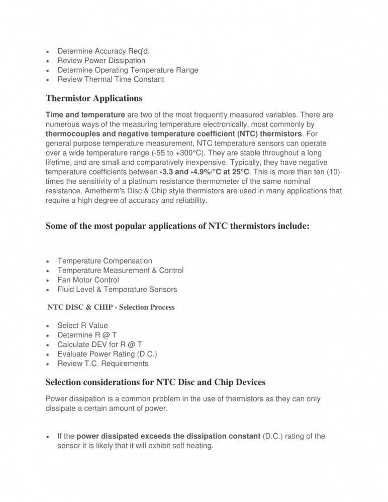 Ametherm NTC Disc and Chip Thermistors document page 3