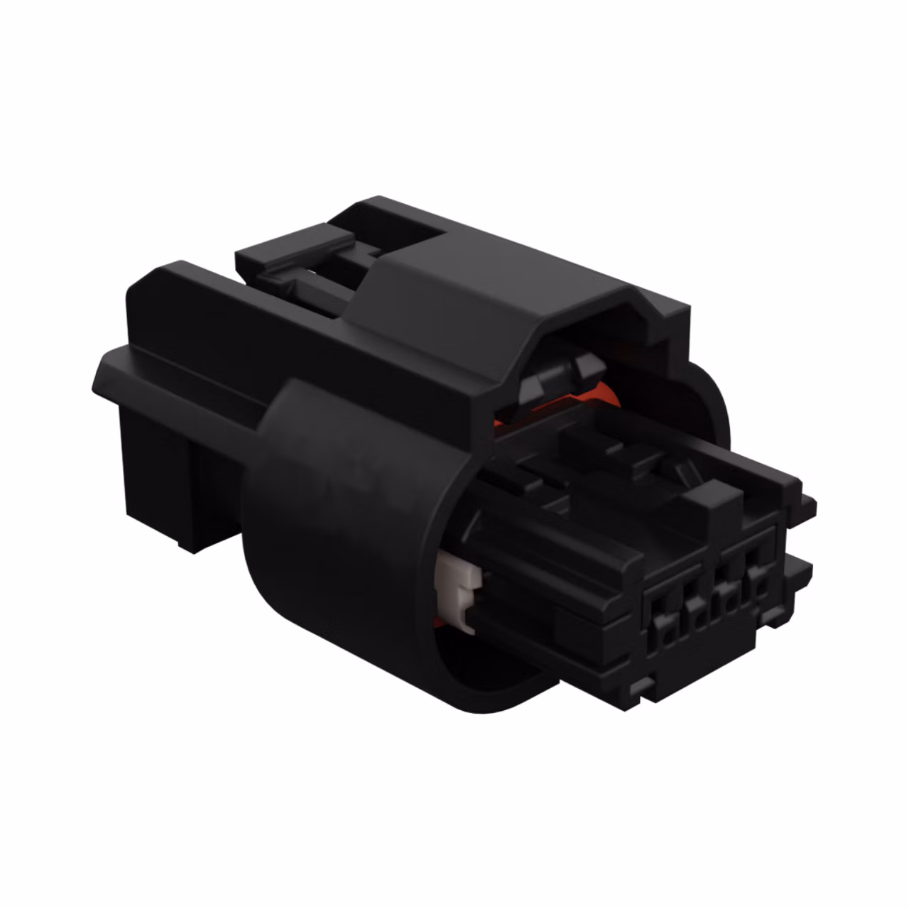 Mini50 Sealed Receptacle, Single Row, without CPA, 4 Circuits, Polarization Option A, Terminal Position 2 Plugged, Black for sale