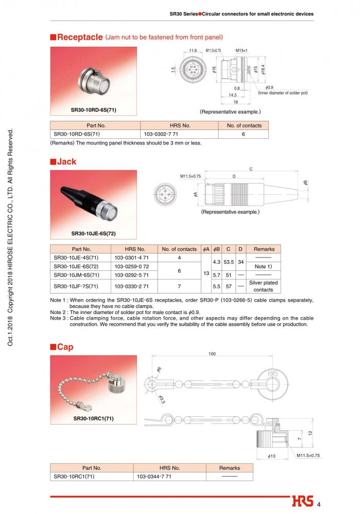 HRS SR30 series documentation page 4