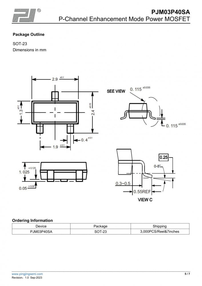 PJM03P40SA technical document page 5