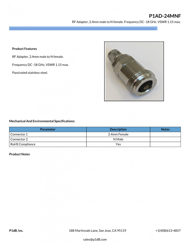 P1AD-24MNF product document page