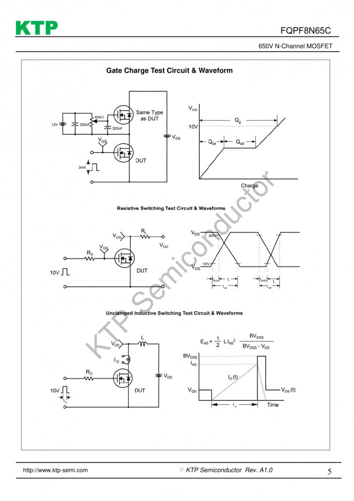 FQPF8N65C datasheet page 5