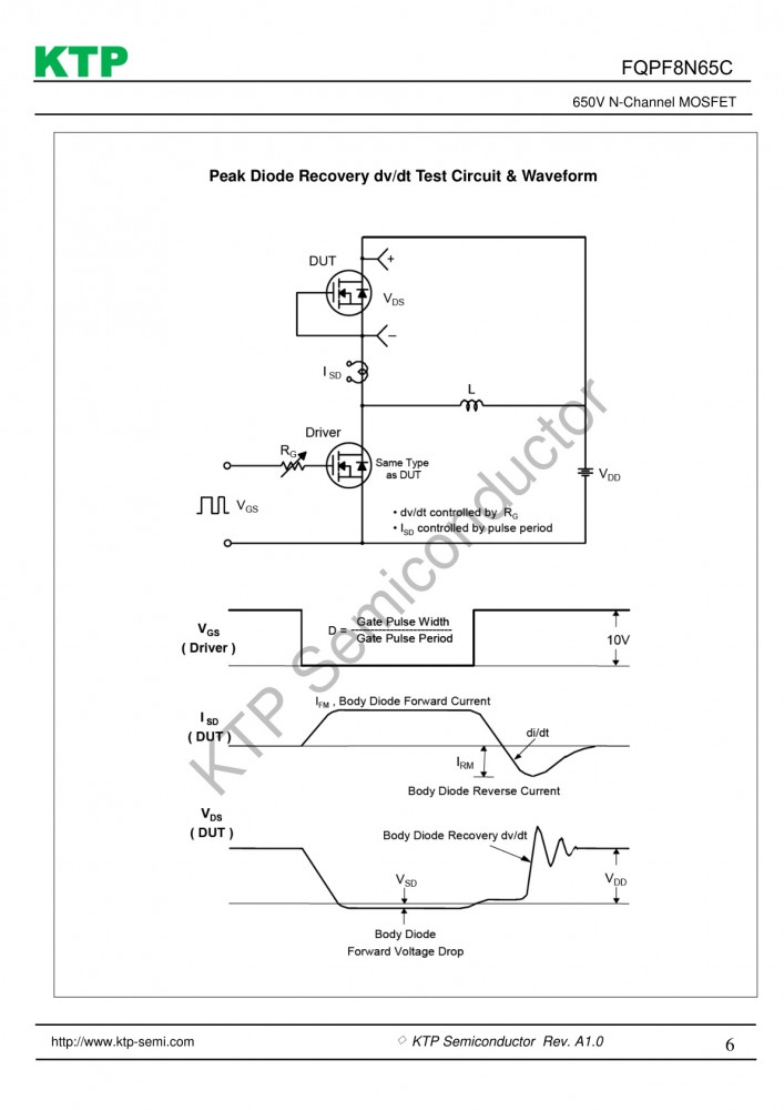 FQPF8N65C datasheet page 6