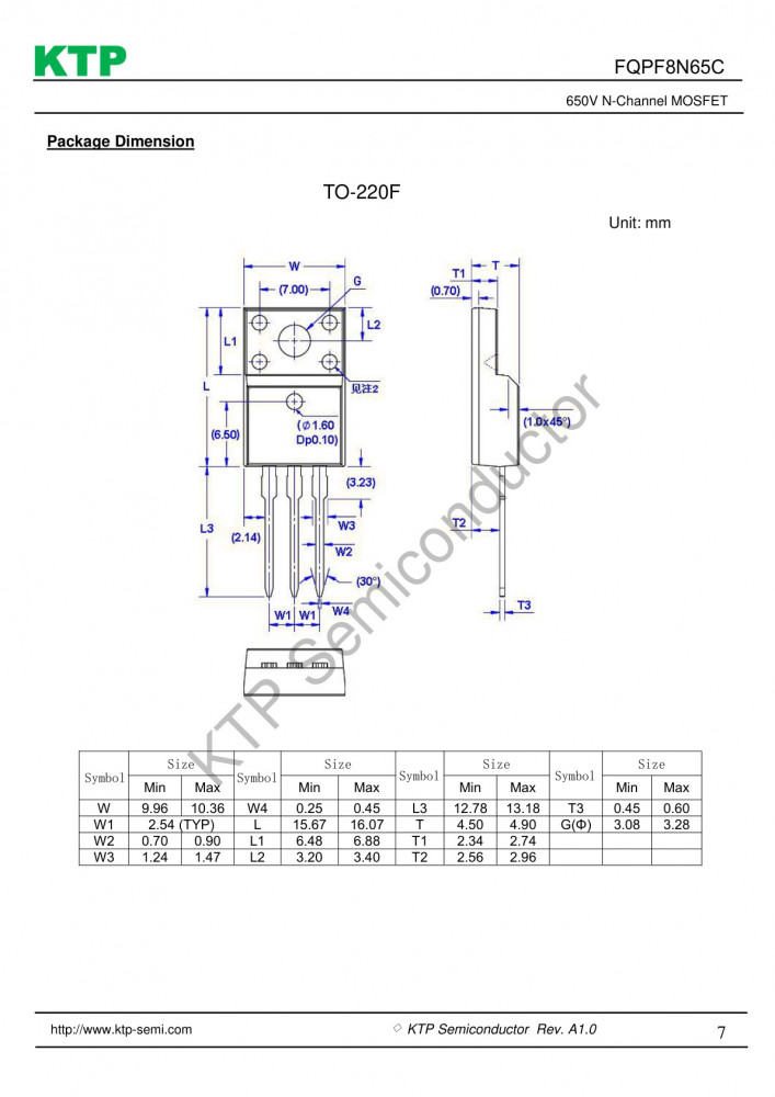 FQPF8N65C datasheet page 7