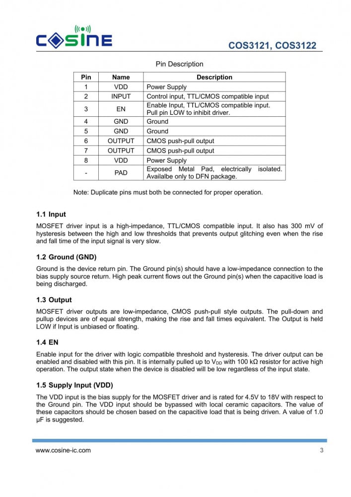 COS3122SR datasheet page 3
