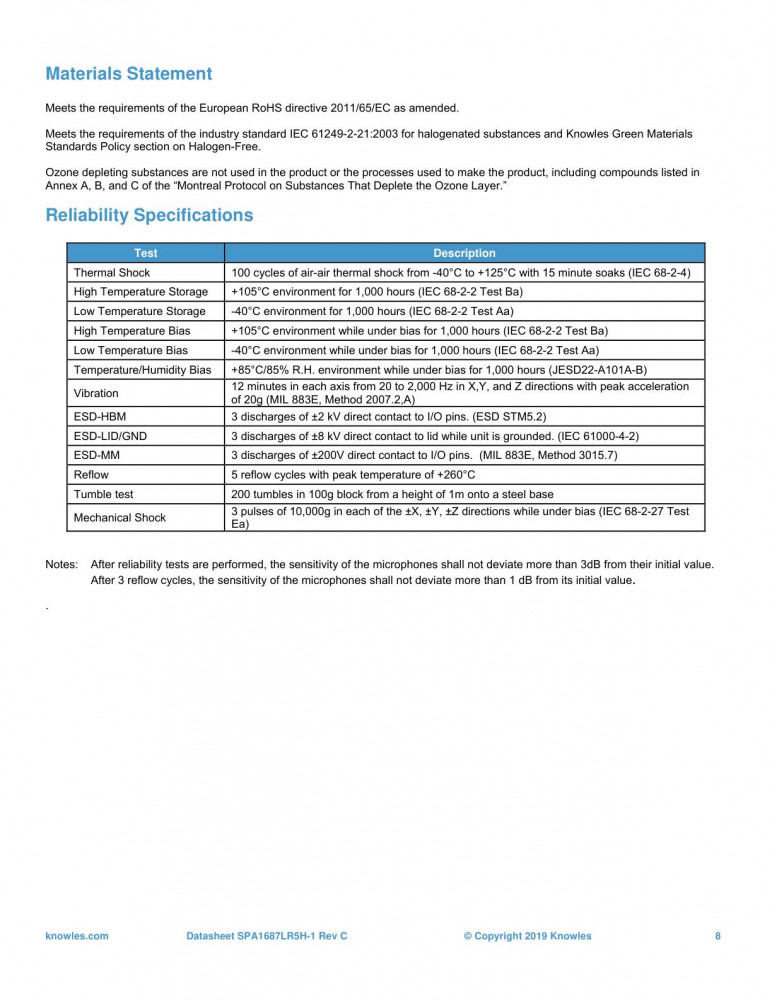 Knowles technical document page 8