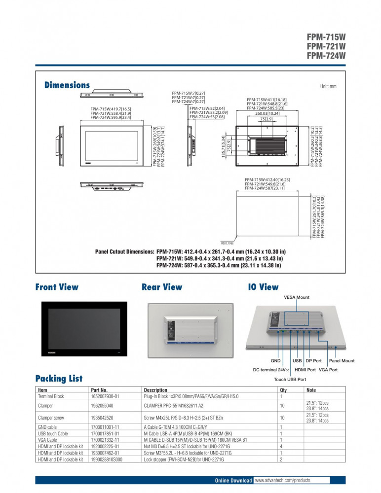 FPM industrial monitor technical document page 2
