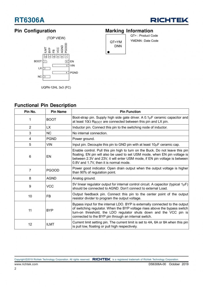 RT6306A technical document, page 2