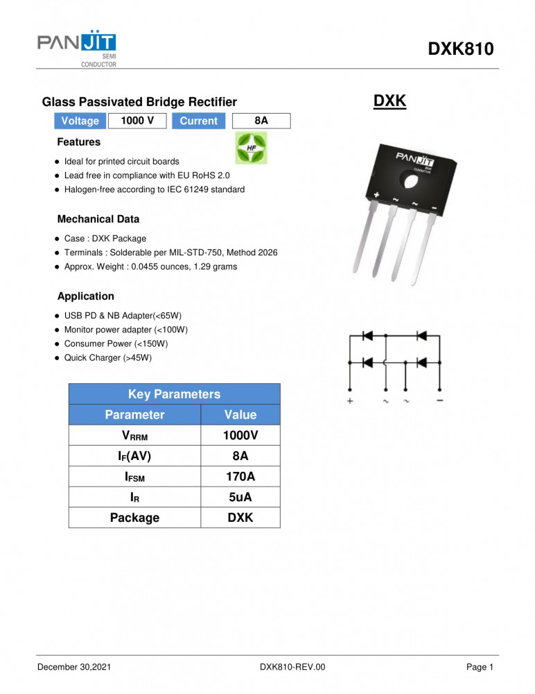 DXK810 datasheet page 1