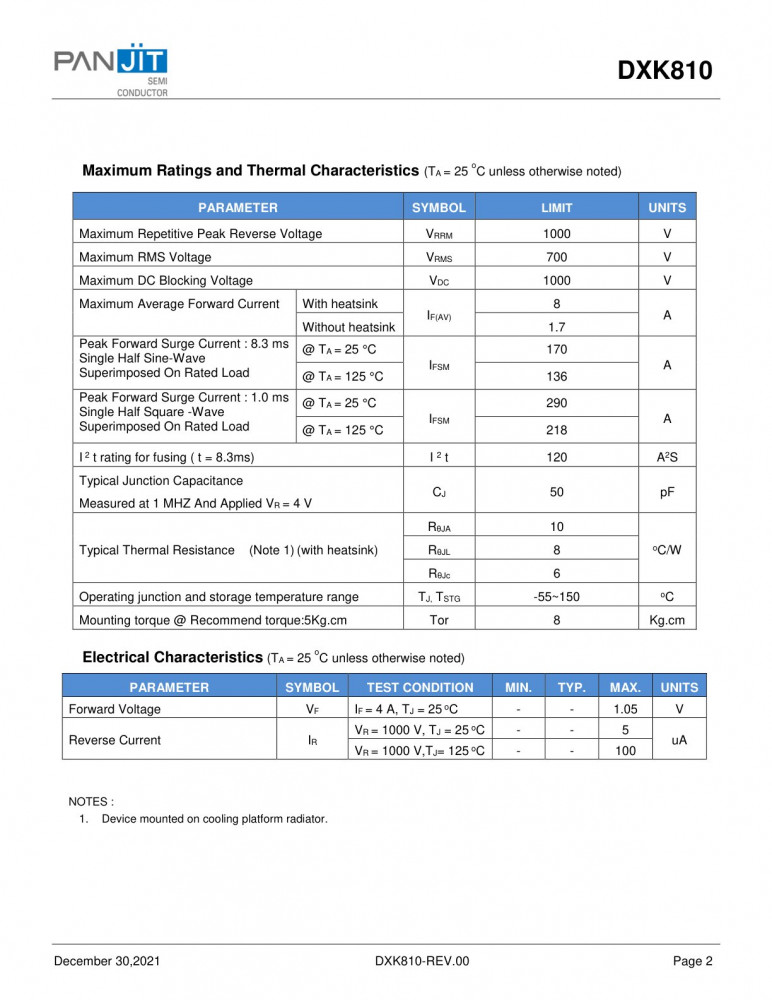 DXK810 datasheet page 2