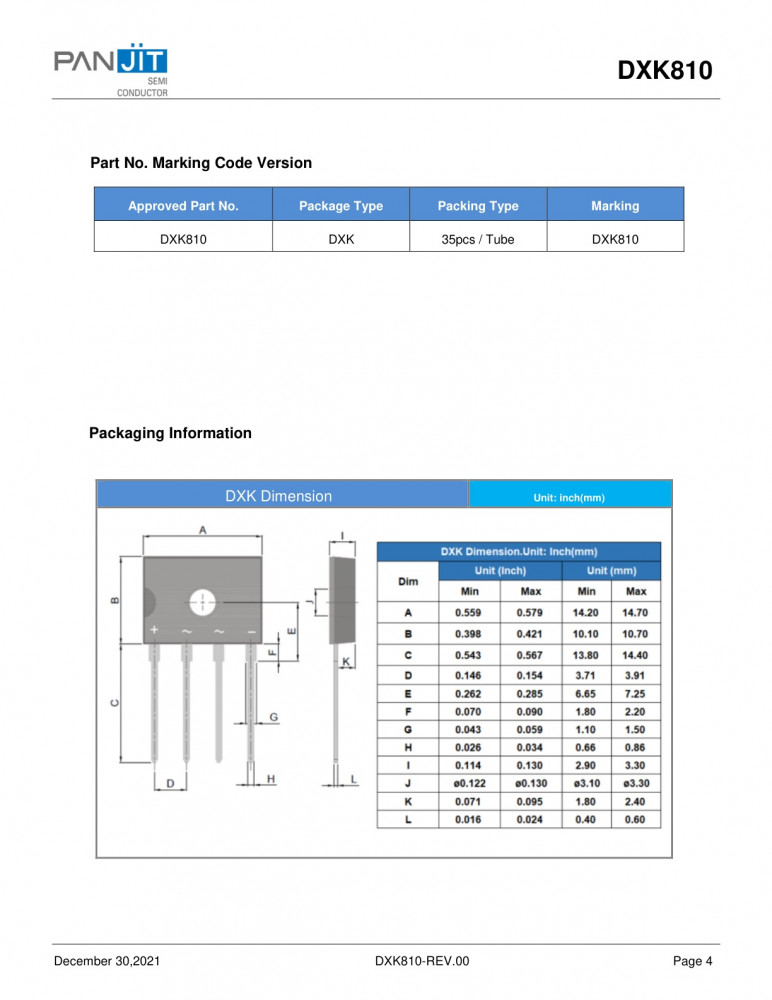 DXK810 datasheet page 4