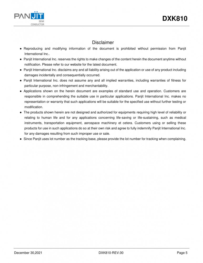 DXK810 datasheet page 5
