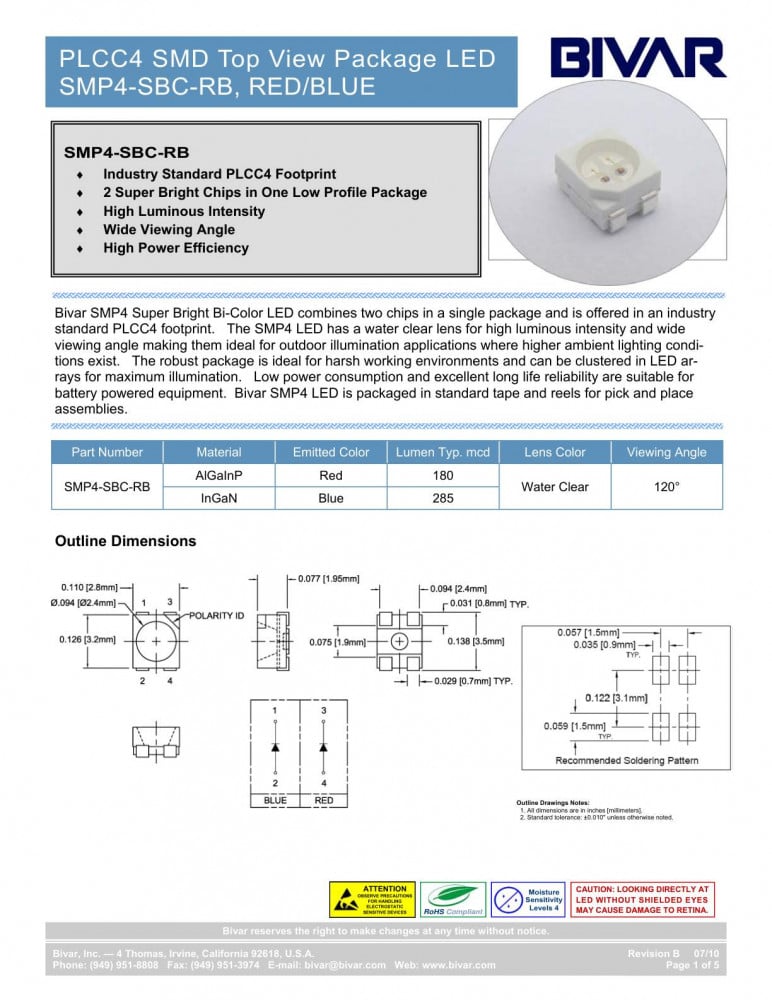 SMP4-SBC-RB datasheet page 1