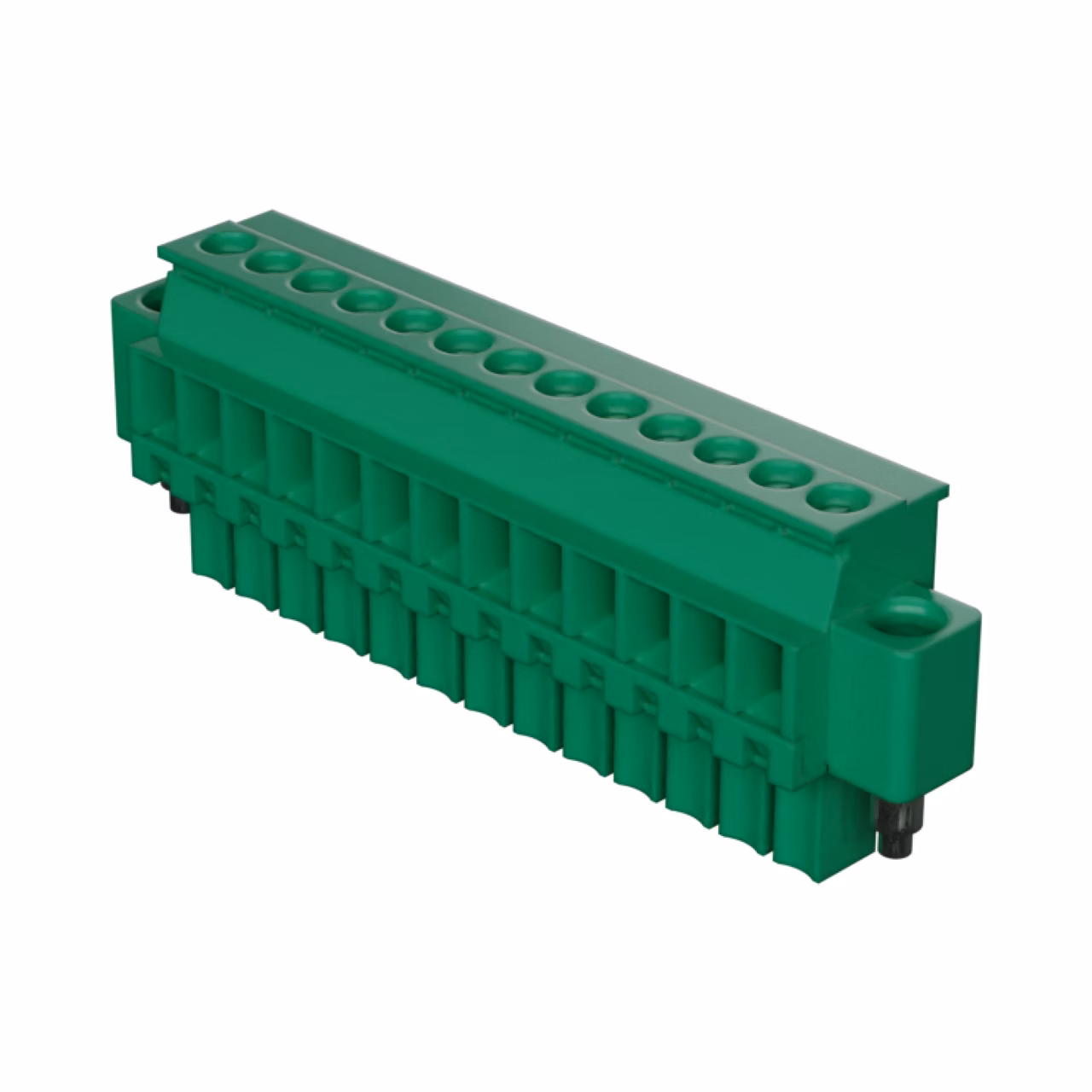 3.50mm Pitch Eurostyle Vertical Plug, with Retention Screws, Rear Wire Entry, Green Housing, 13 Circuits for sale