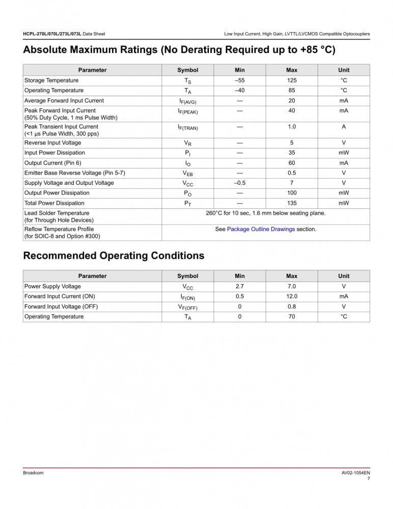 HCPL-073L datasheet page 7
