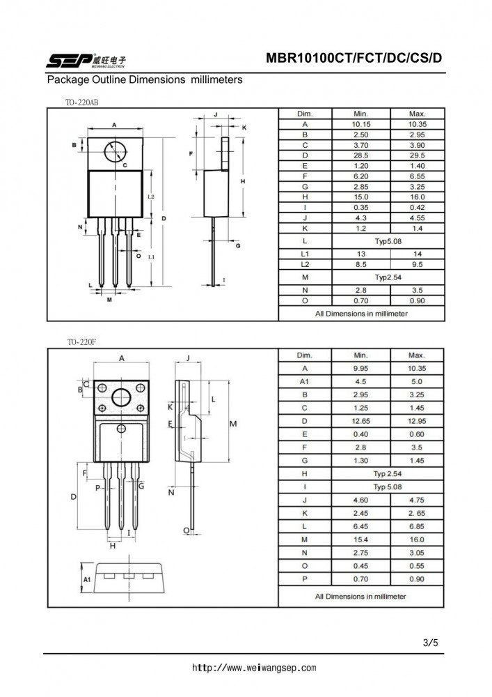 MBR10100FCT datasheet page 3
