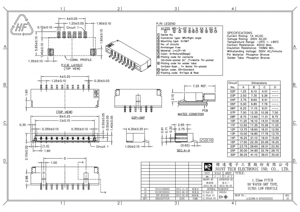 A1255WR-S-08PNLNT1T00R technical document preview
