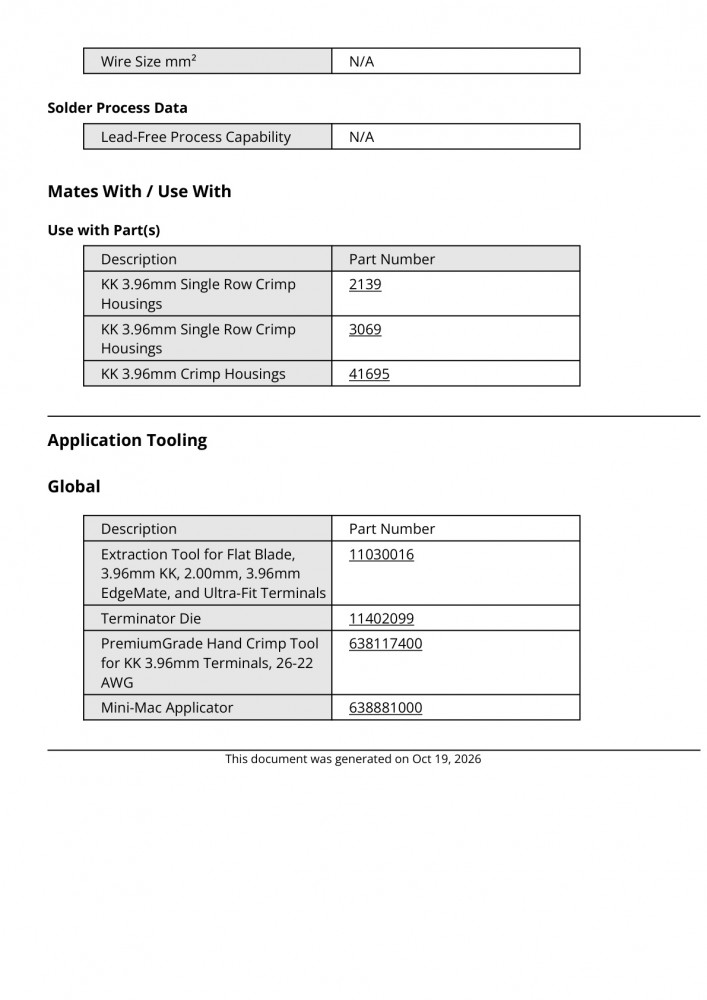 Molex KK 396 product specification page 3