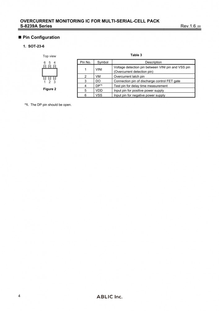 S-8239A datasheet page 4