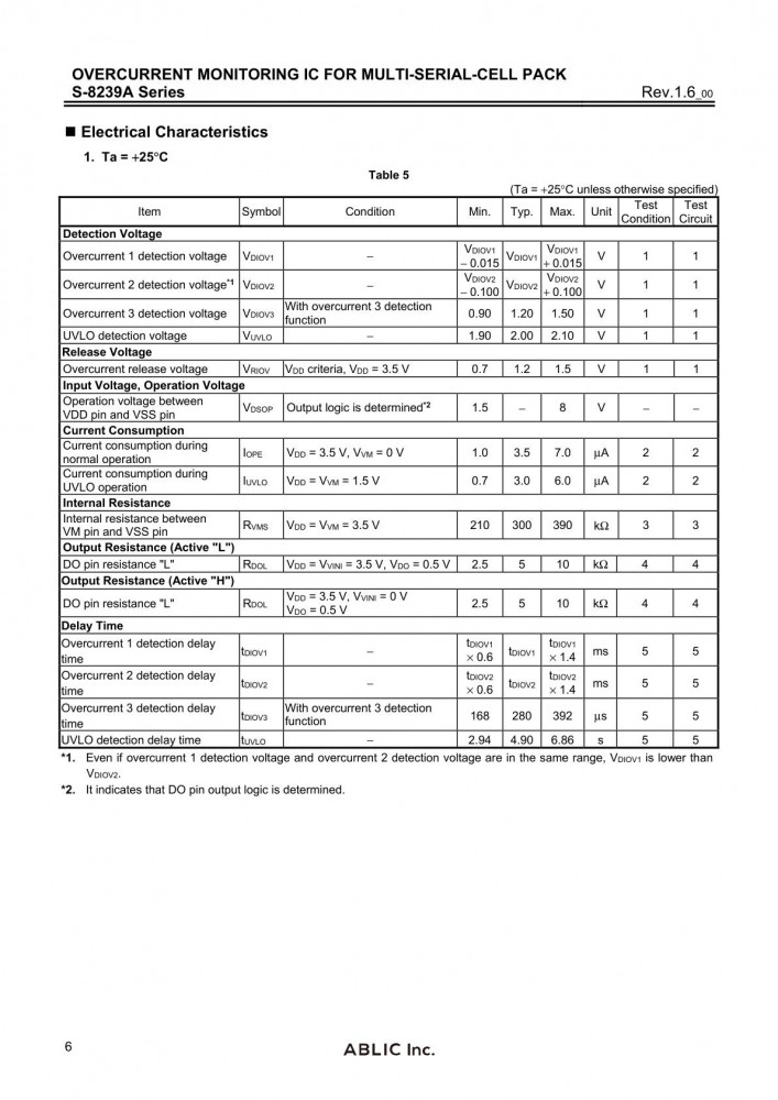 S-8239A datasheet page 6