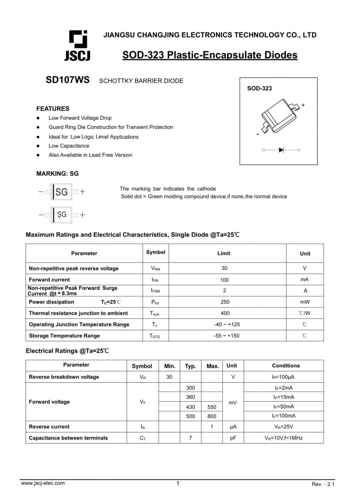 SD107WS datasheet page 1